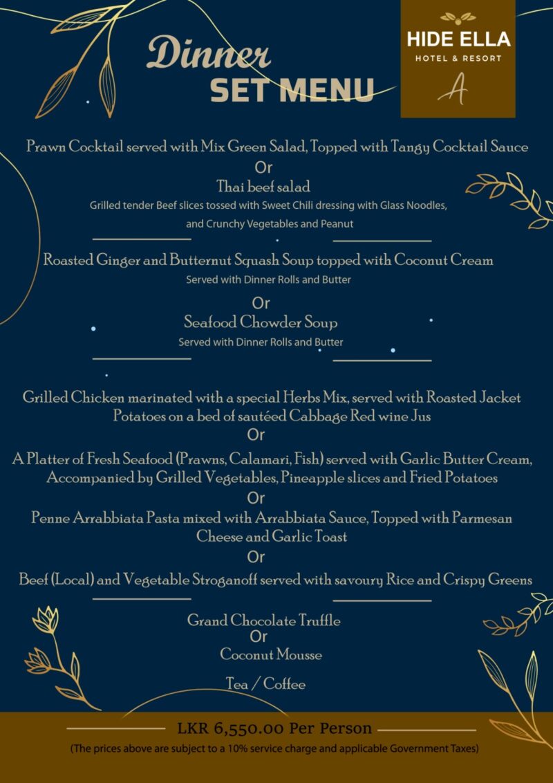 Experience the Best Dinner Set Menu in Ella