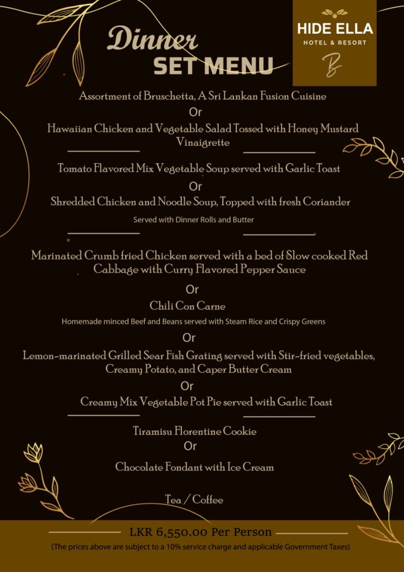 Experience the Best Dinner Set Menu in Ella