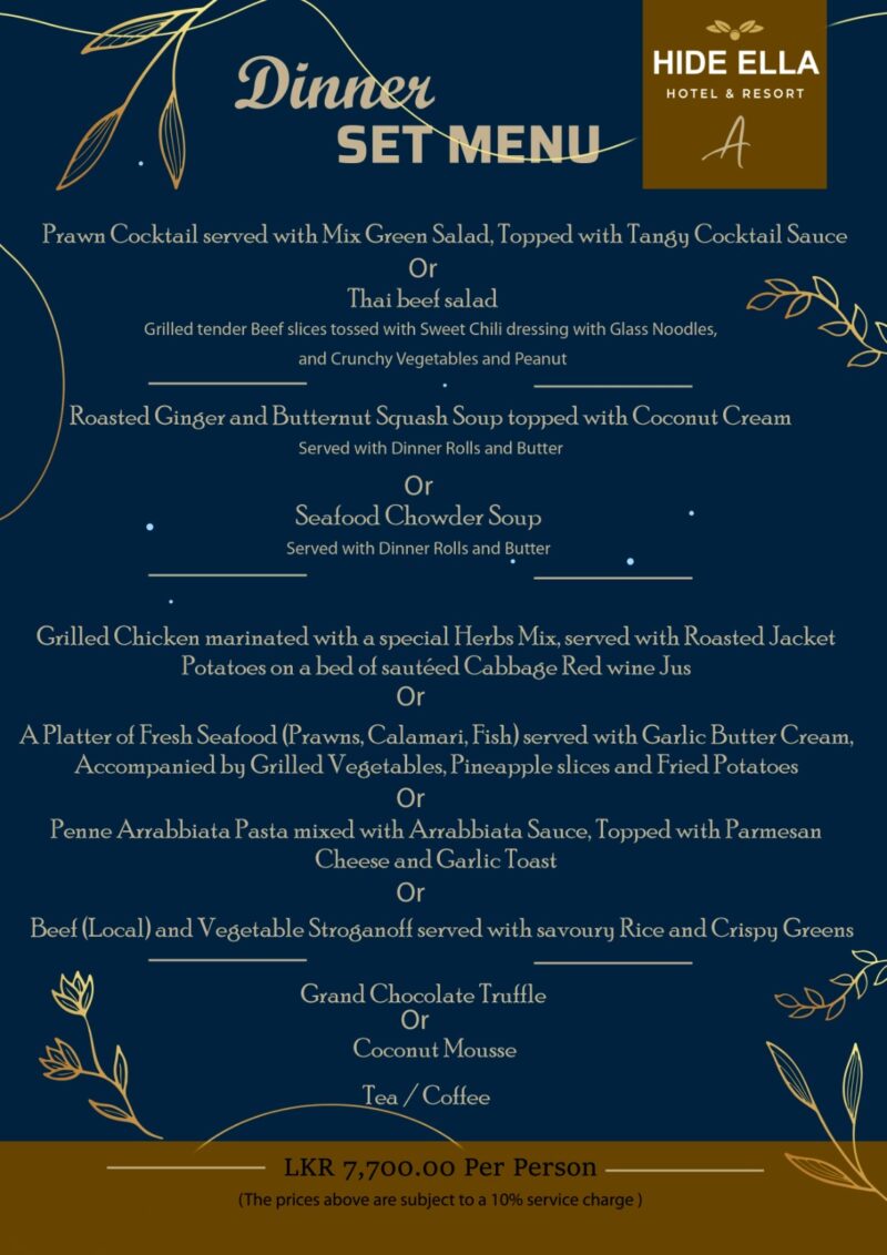 Experience the Best Dinner Set Menu in Ella